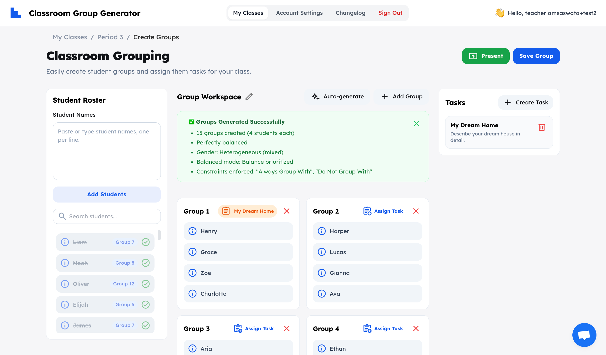 Instant Classroom Group Generator (No Sign Up)